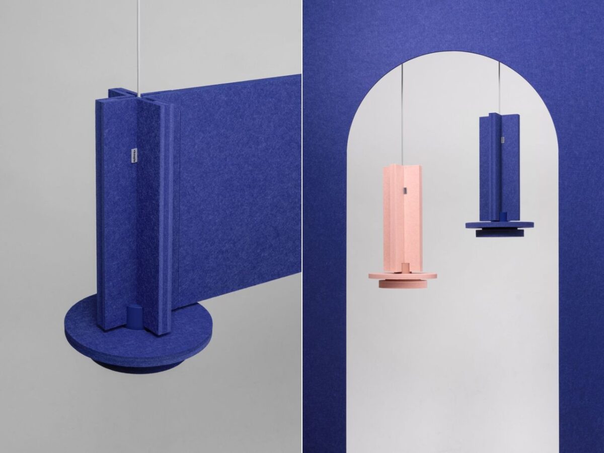 Jeffrey Lamp Serves Duality With Sound-Absorbing, Bright Geometry