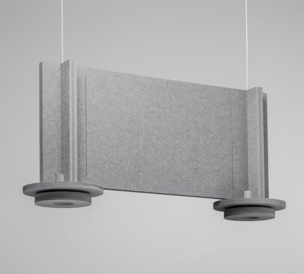 Jeffrey Lamp Serves Duality With Sound-Absorbing, Bright Geometry