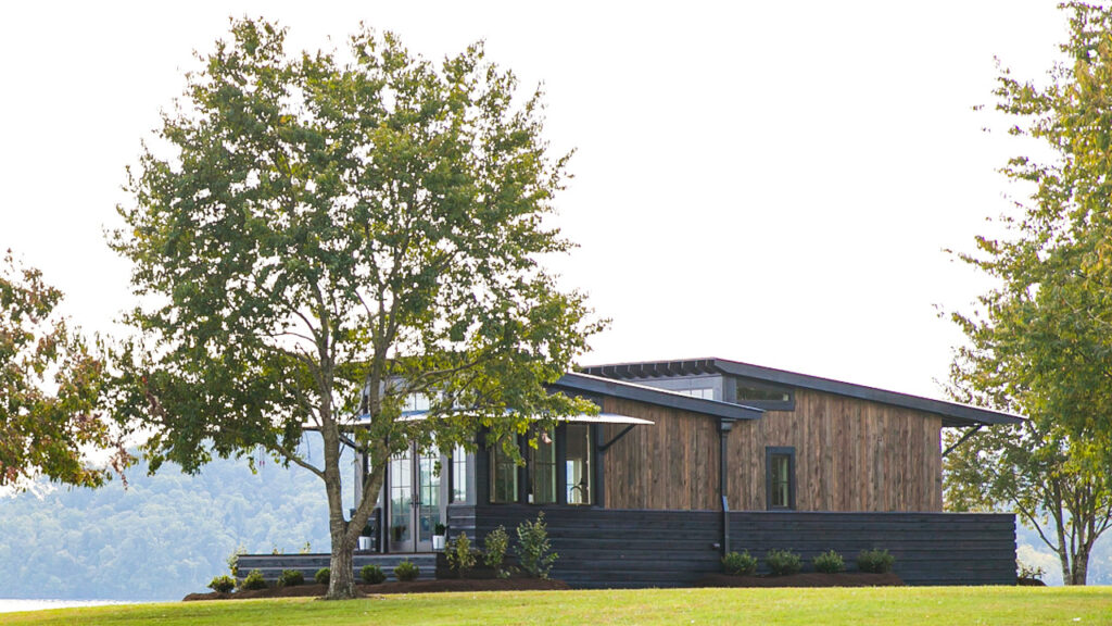 Saltbox Tiny House has Light-Filled Layout With Dual Porch