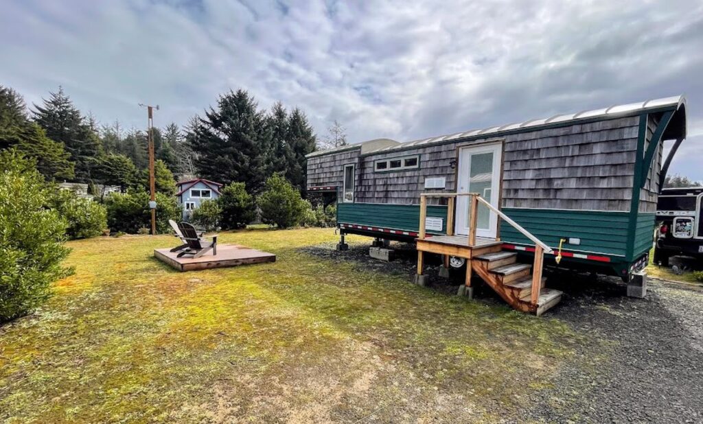 Sea Foam Tiny House With Gooseneck Bedroom is Idyllic Escape