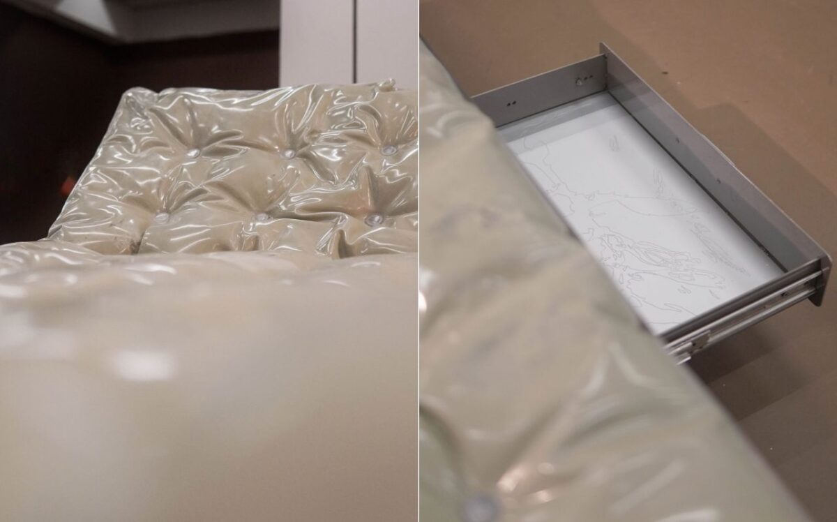 Soft Soil Daybed Uses Wet Clay Padding With Plastic Upholstery