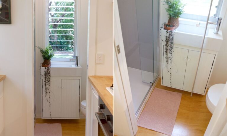 Swallowtail Tiny House With Butterfly Roof has Hidden Access to Loft