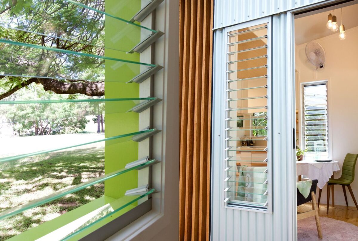 Swallowtail Tiny House With Butterfly Roof has Hidden Access to Loft