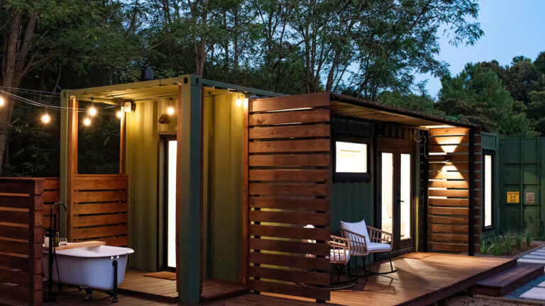 This Shipping Container Home in North Carolina has Outdoor Bathtub