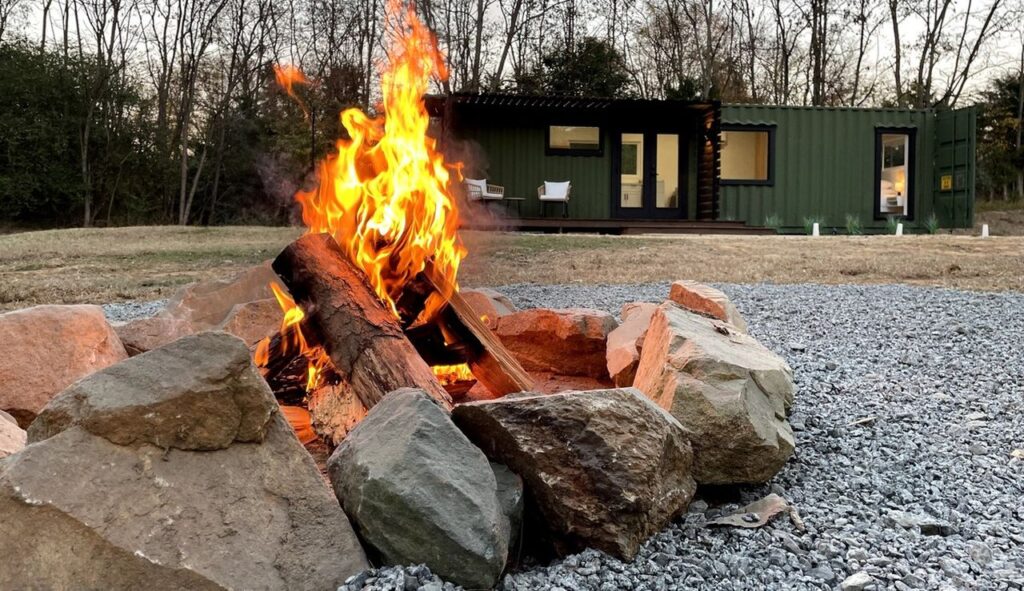 This Shipping Container Home in North Carolina has Outdoor Bathtub