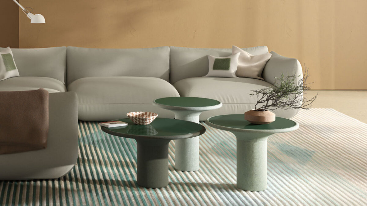 Echo Table Flaunts Detachable Top and Upholstered Stem