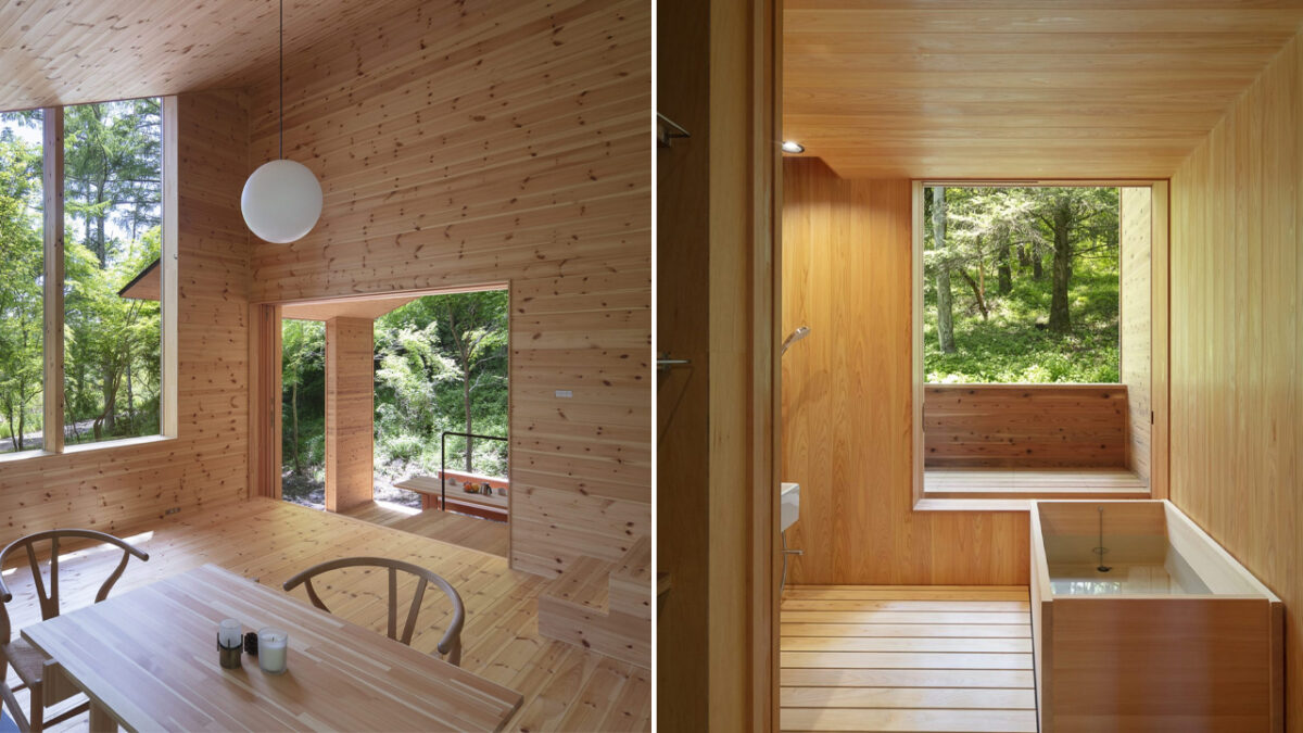 Forest Hut Minimizes Environmental Impact With Raised Foundation