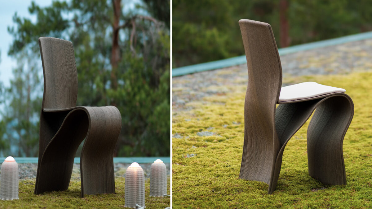 Kelp Chair Made From Nordic Sugar Kelp has Undulating Form