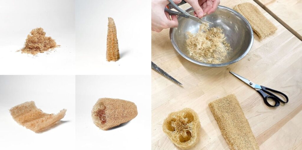 Luffa Stoolita Upcycles Luffa Gourd, Coffee Grounds, and Clay