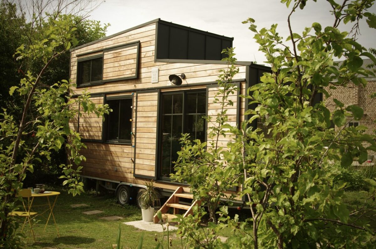 This Retired Woman Lives in Custom Tiny House With Trapdoor Loft