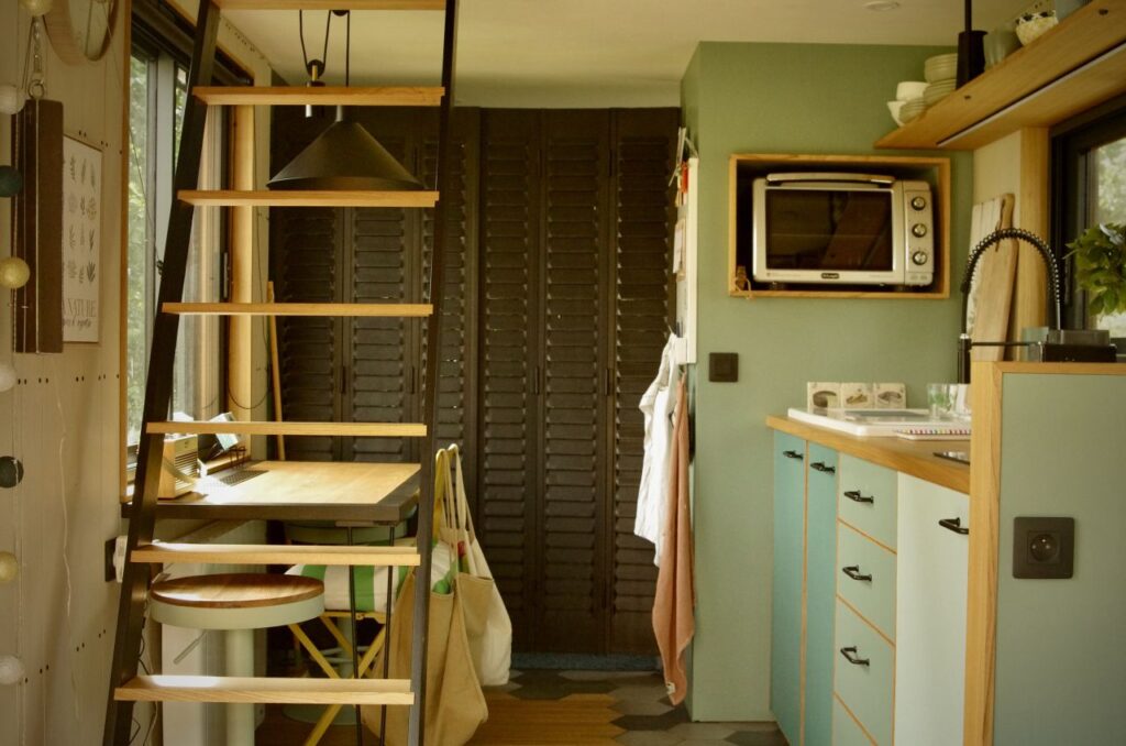 This Retired Woman Lives in Custom Tiny House With Trapdoor Loft