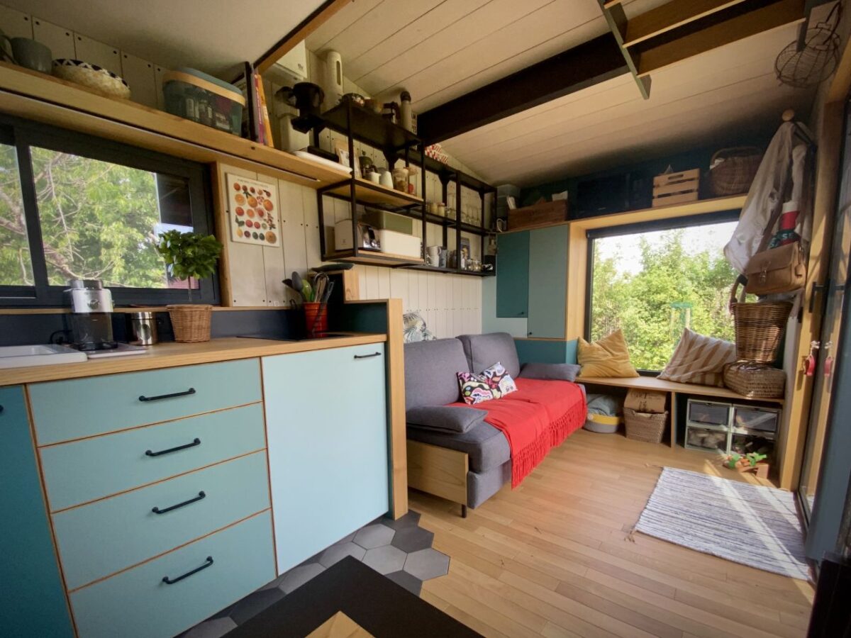 This Retired Woman Lives in Custom Tiny House With Trapdoor Loft