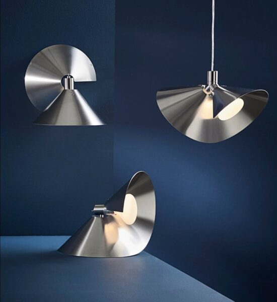 Peel Lamp Bends Single Steel Sheet for Playful Curvaceous Form