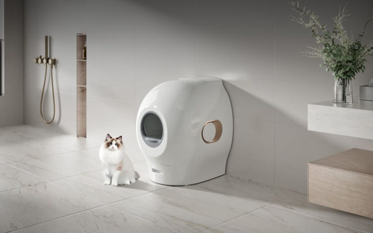 Petgugu Cat Toilet Automatically Flushes Poop Using Water