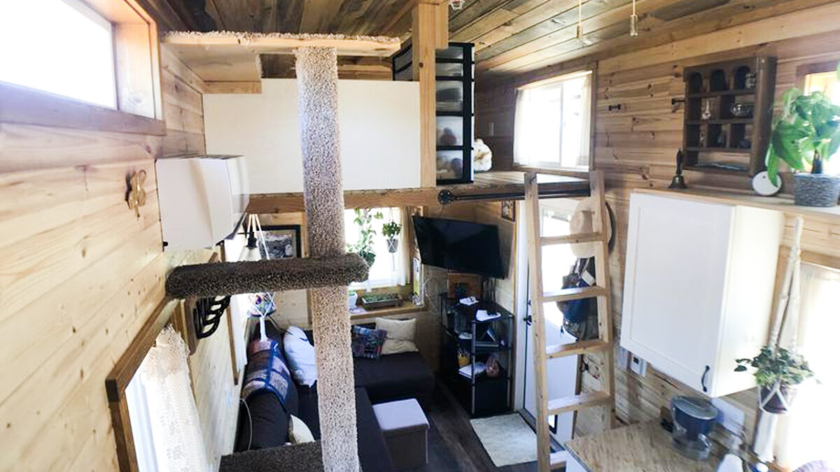 Simply Tara Tiny House is Dual-Lofted Dwelling With Cat Pole