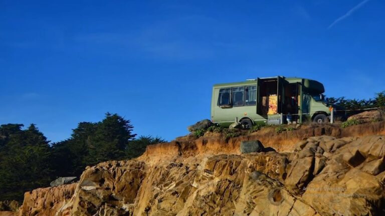 Couple Custom-Builds Treehouse Bus as Full-Time Home