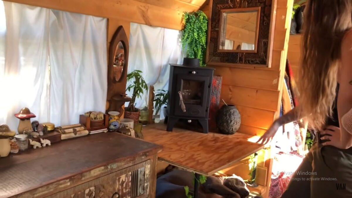 Couple Custom-Builds Treehouse Bus as Full-Time Home