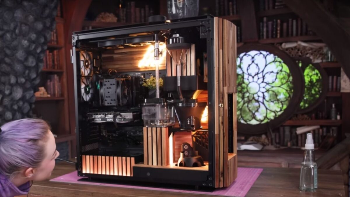 Couple Custom-Builds PC That Doubles as Coffee Machine
