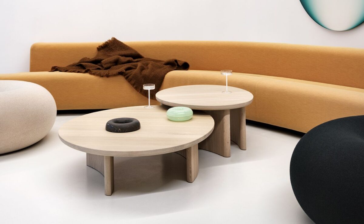 Dew Coffee Table With Sculptural Form Offers Nesting Setups