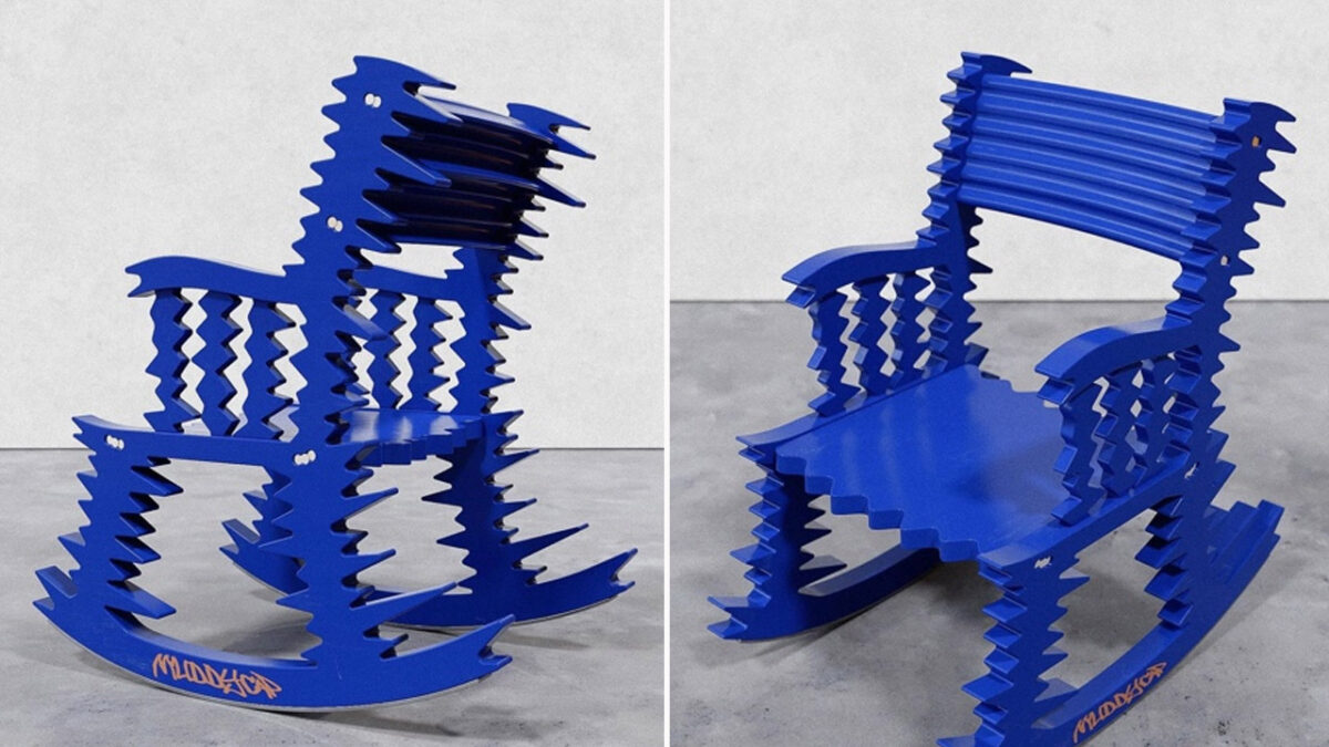 Fast Rocking Chair With Motion-Blur Design Creates Dynamic Optical Illusion