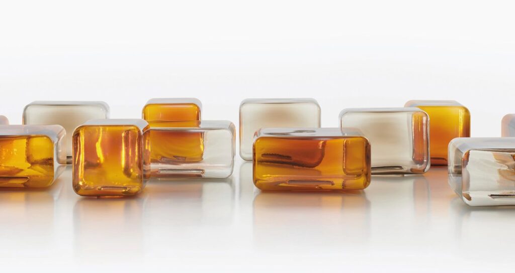 Lokum Tables Use Colored Blown Glass to Create Interplay of Light