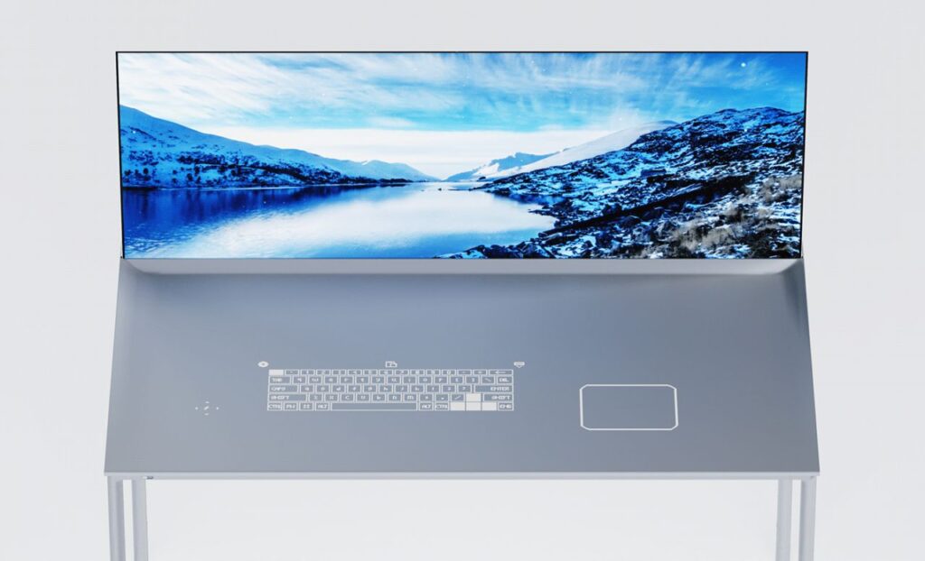 Mindset Smart Computer Desk has Rollable OLED Screen, Built-in Speakers