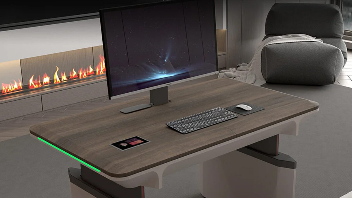 Opula Coffee Table Splits Open to Reveal Hidden PC