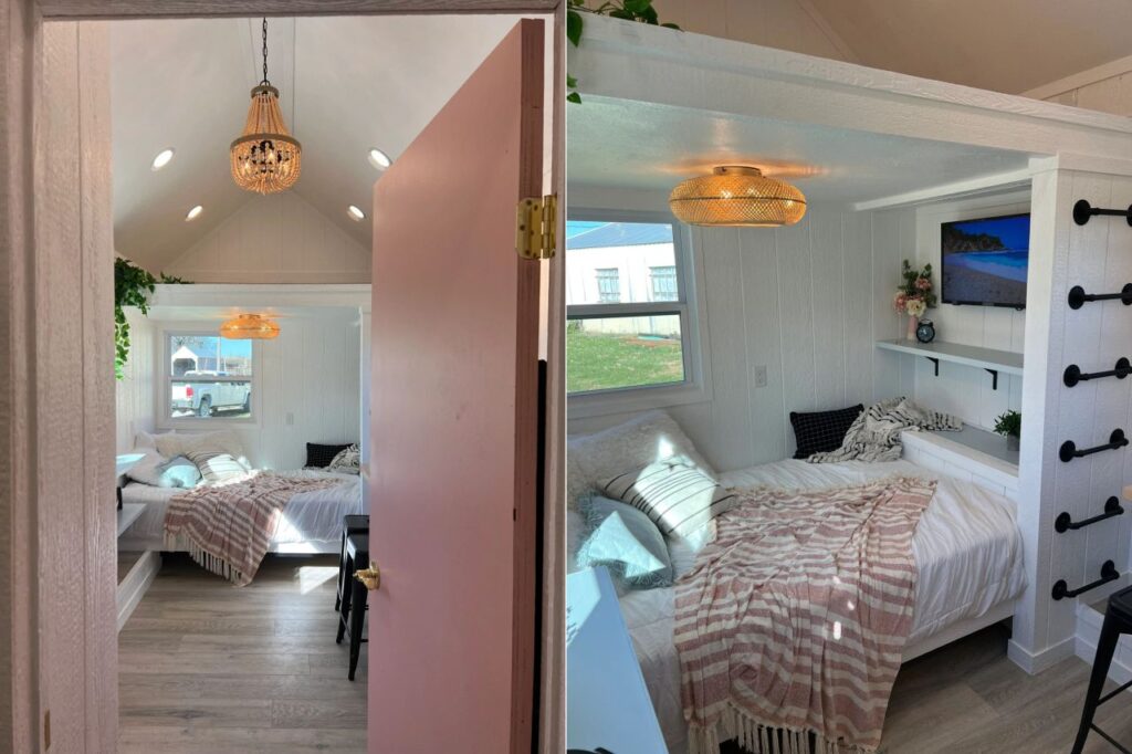 This Old-School Tiny House Features Bedroom With Storage Loft