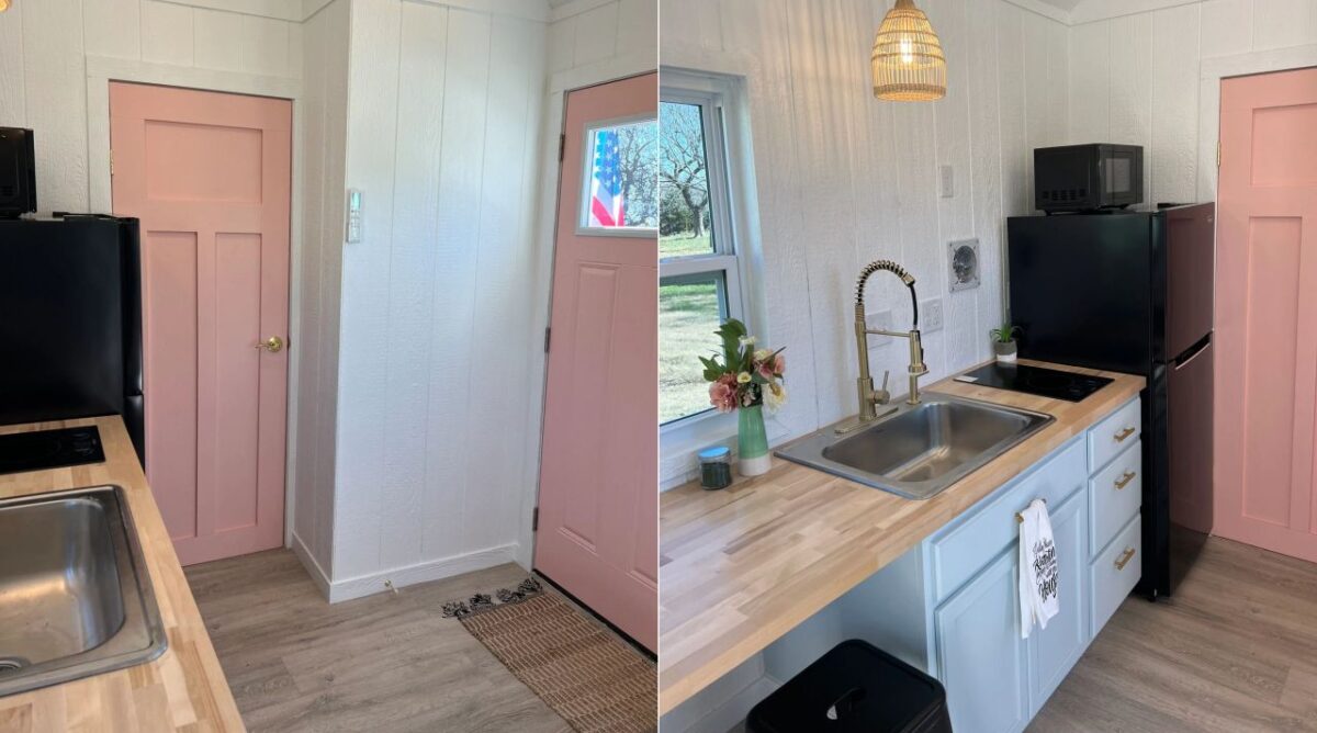 This Old-School Tiny House Features Bedroom With Storage Loft