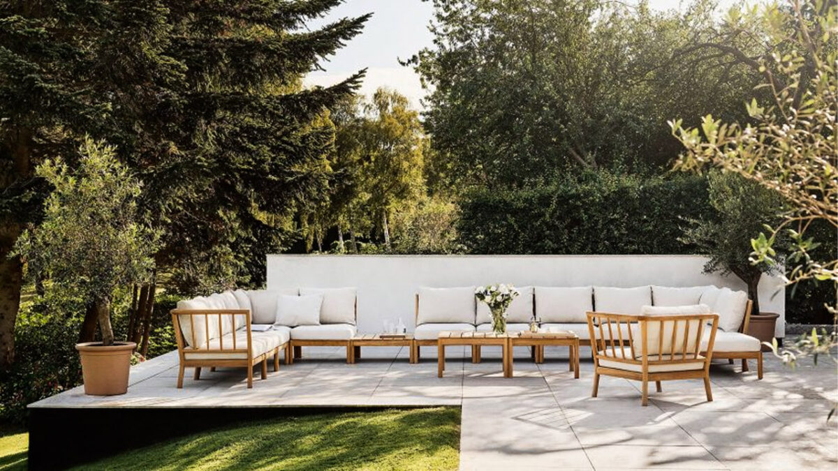 Tradition Modular Lounge With Bent Teak is Perfect For Outdoors
