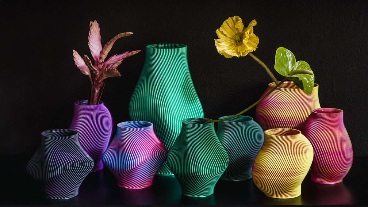 Iridescent 3D-Printed Blend Vase Collection Offer a Visual Treat