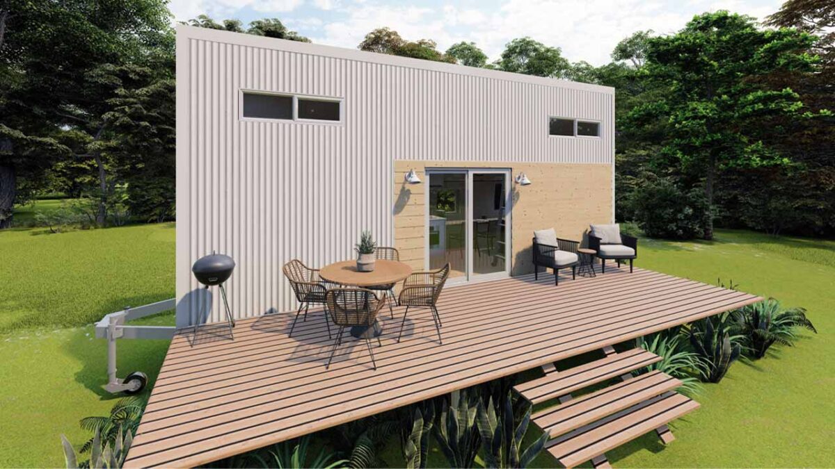 Dual-Loft Castaway Tiny House Sleeps Four People in 26ft Facade