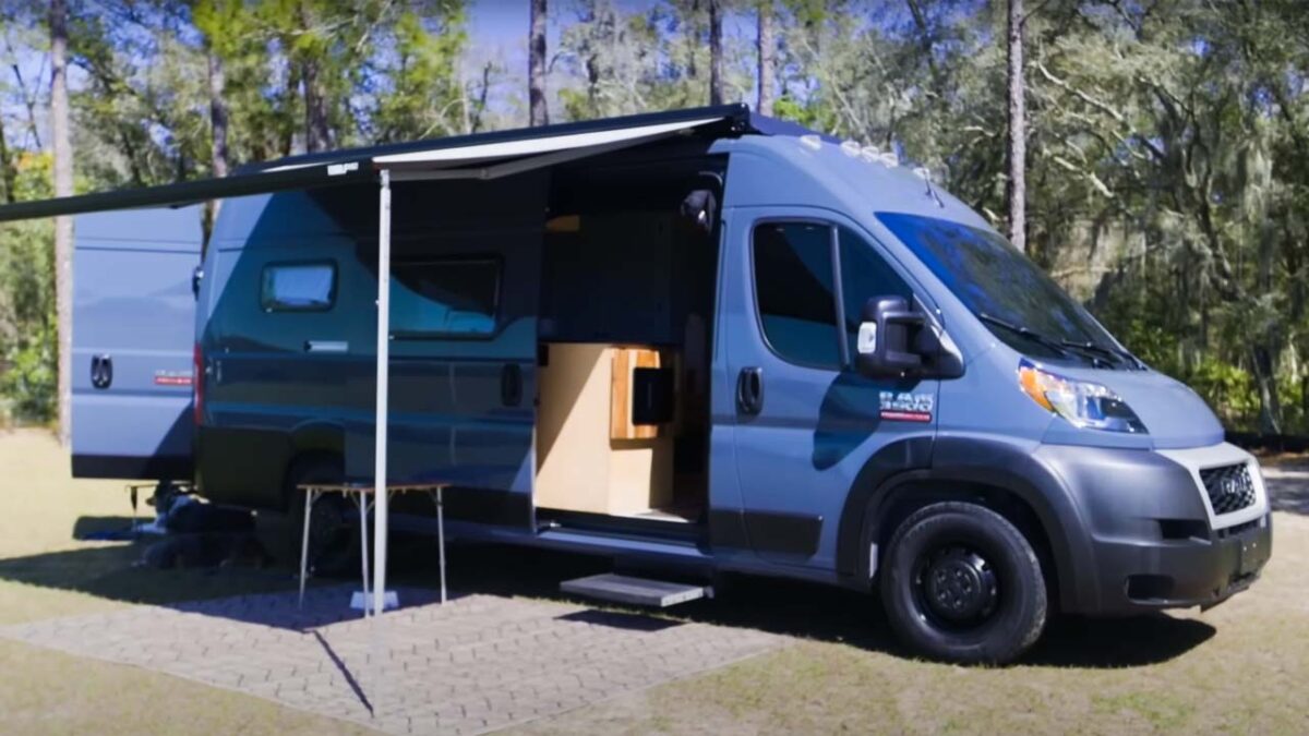 Couple Builds Camper Van to Carry Comforts of Home on Road