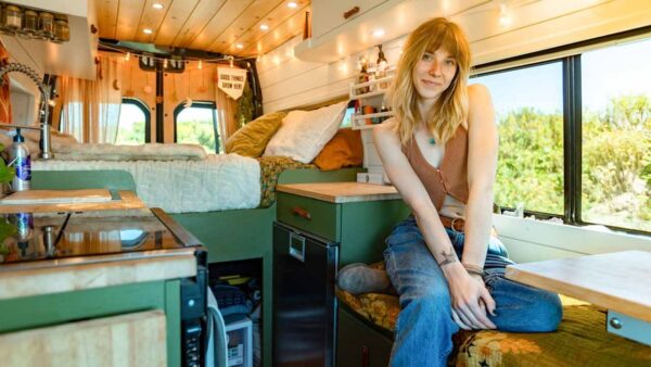 Woman Converts Camper Van Into a Haven for Full-Time Living