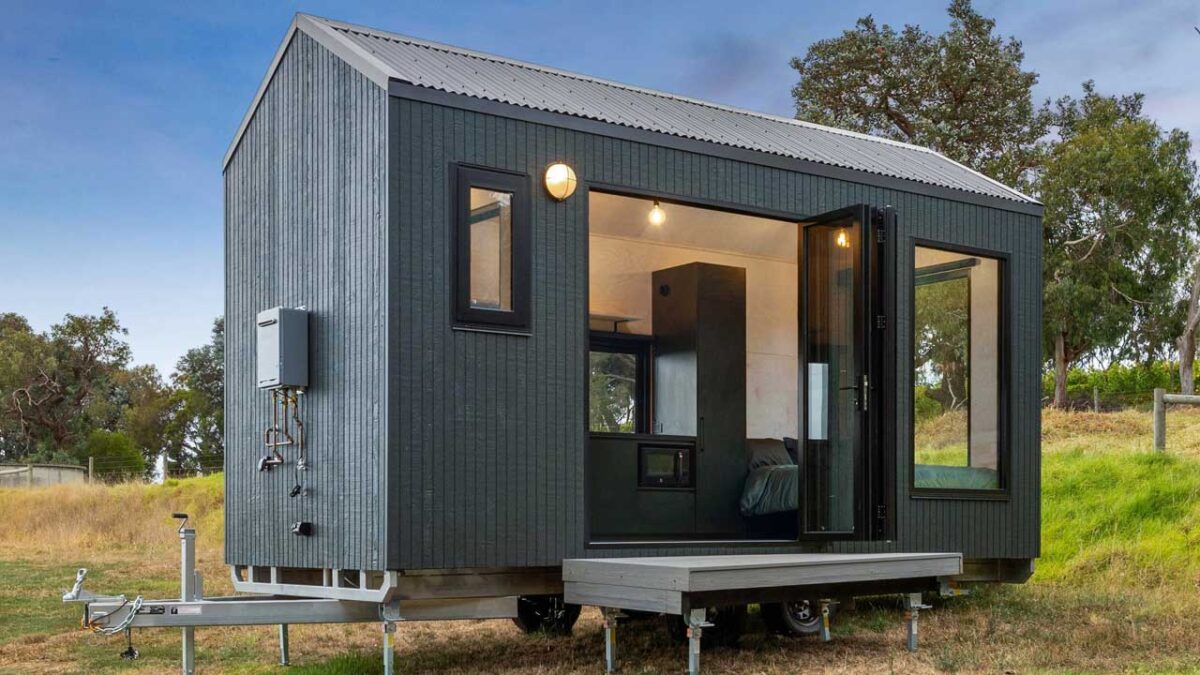 Freedom Tiny House Features Oversized Windows and a Skylight