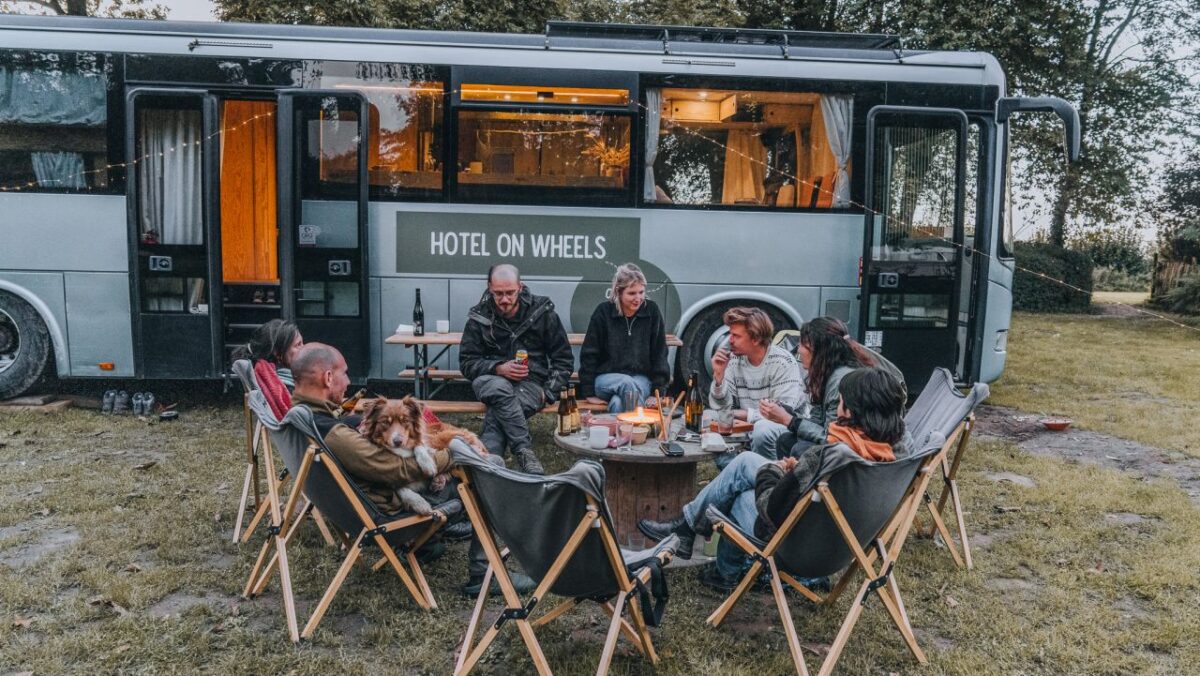 Travel in This School Bus Hotel On Wheels With up to Six Friends