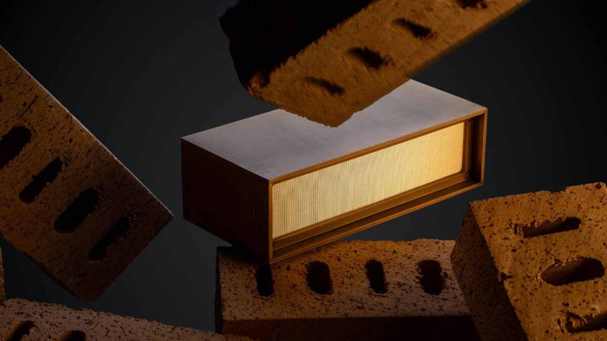 OG Brick Lamp Blends in With the Fabric of Masonry Brick Wall