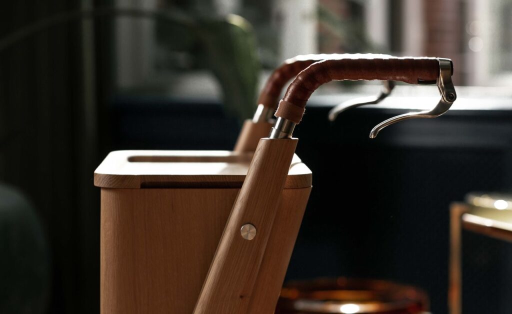 Sindig Wooden Walker for Elderly Doubles as Tabletop and Cabinet