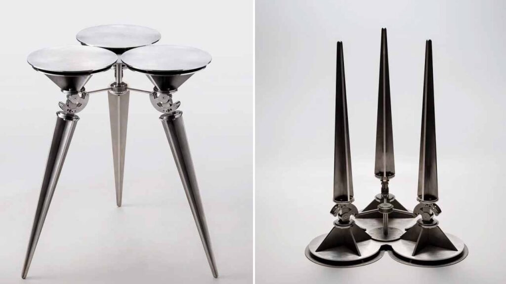 Chul-02 Cone Steel Stool is Inspired by Peg Landscape Lighting