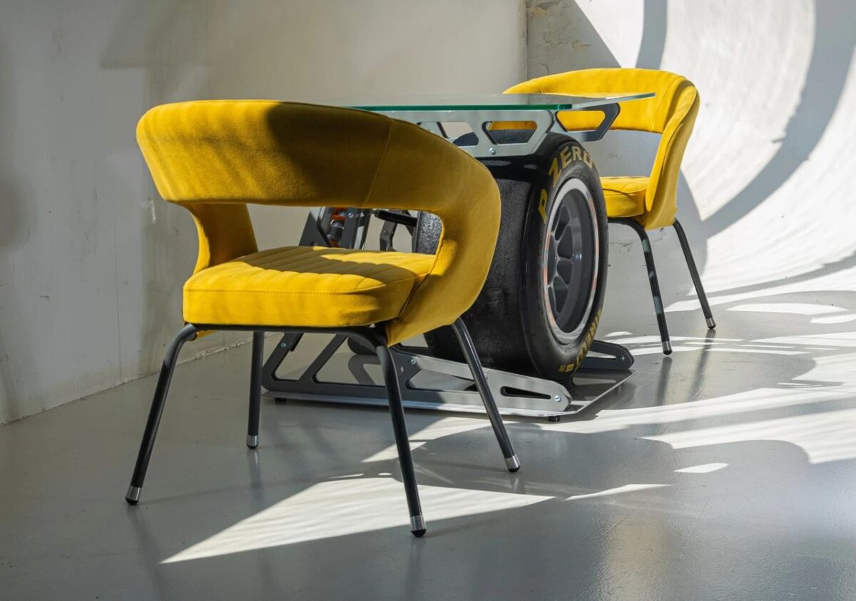 Formula One Car Wheel Turned into a Coffee Table