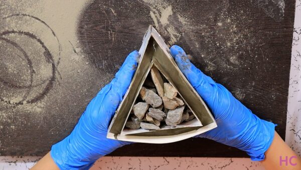 How to Make Triangular Concrete Planter for Under $5