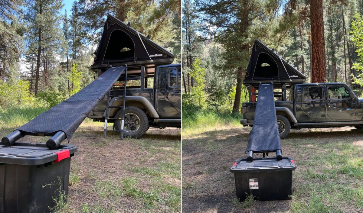 This Ramp Makes it Safe & Easy for Dog to Enter Rooftop Tent