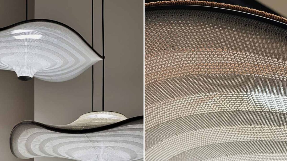 Flying Lamp is Made From 3D Knit Fabric Into Wavy Contours