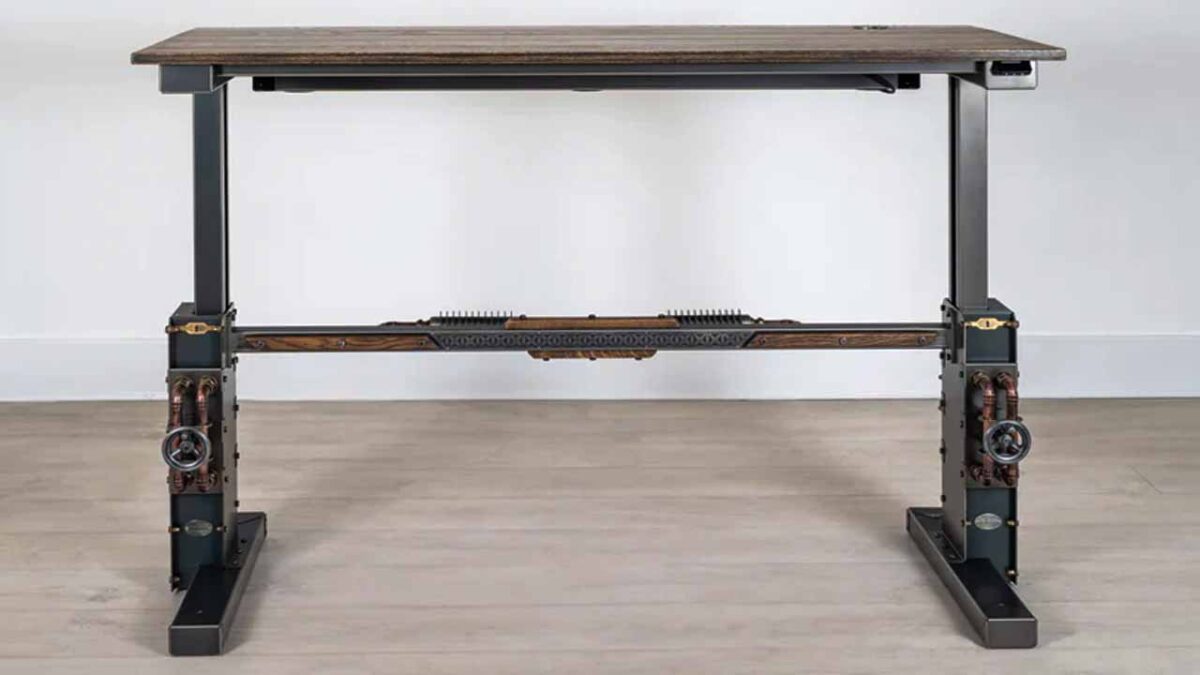 Height Adjustable Steampunk Desk is Unique Furniture Piece