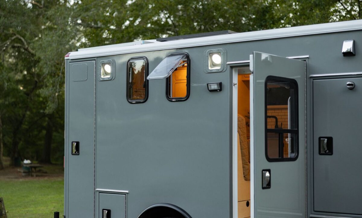 Ambulance RV Fits Apartment Luxuries Including Shower, Laundry