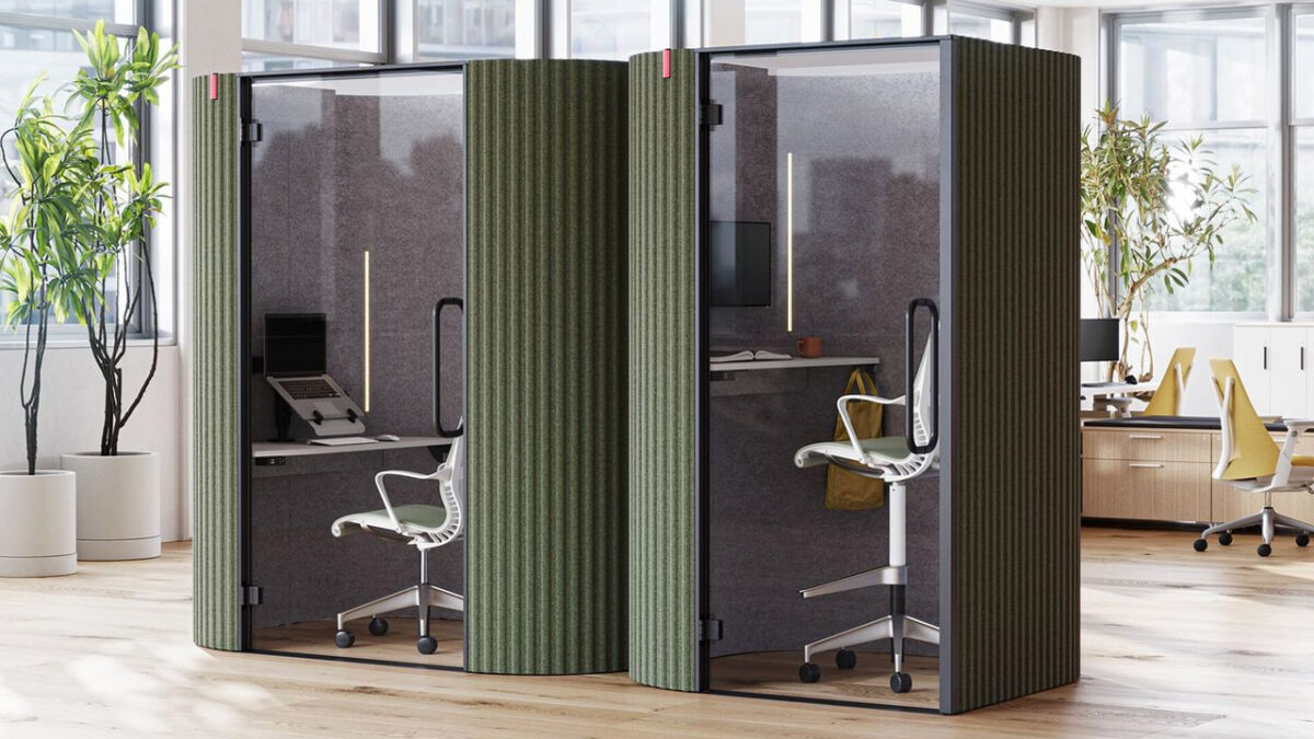 Herman Miller Bay Work Pod Creates Focused Workspace in Office