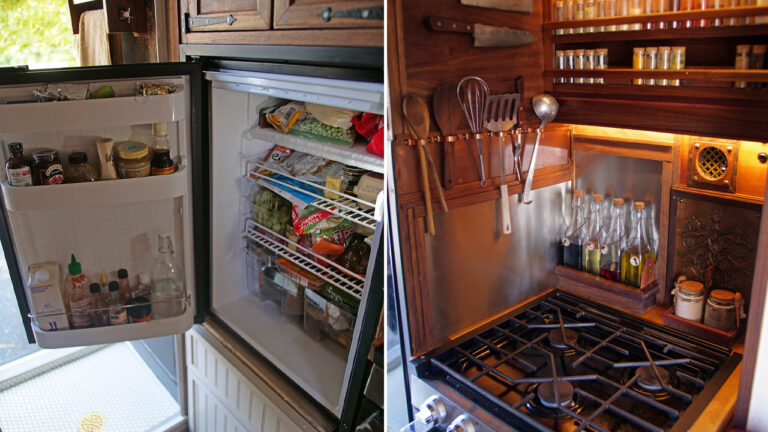 Hobbit Camper Van has Murphy bed and Medieval Shower