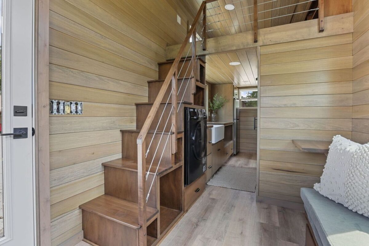 Mocha Tiny House Sleeps Four in Its 20ft Cabinesque Aesthetic