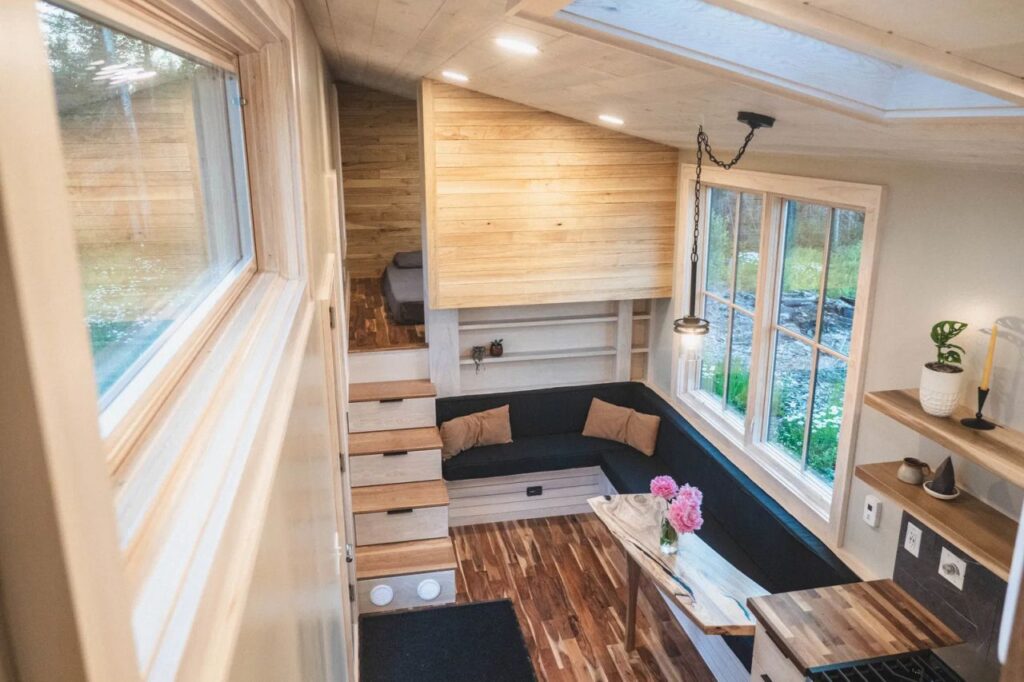 Off Grid Gooseneck Tiny House has Spa-Style Bathroom With Tub