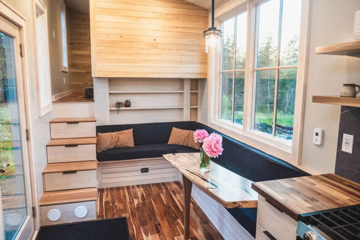 Off Grid Gooseneck Tiny House has Spa-Style Bathroom With Tub